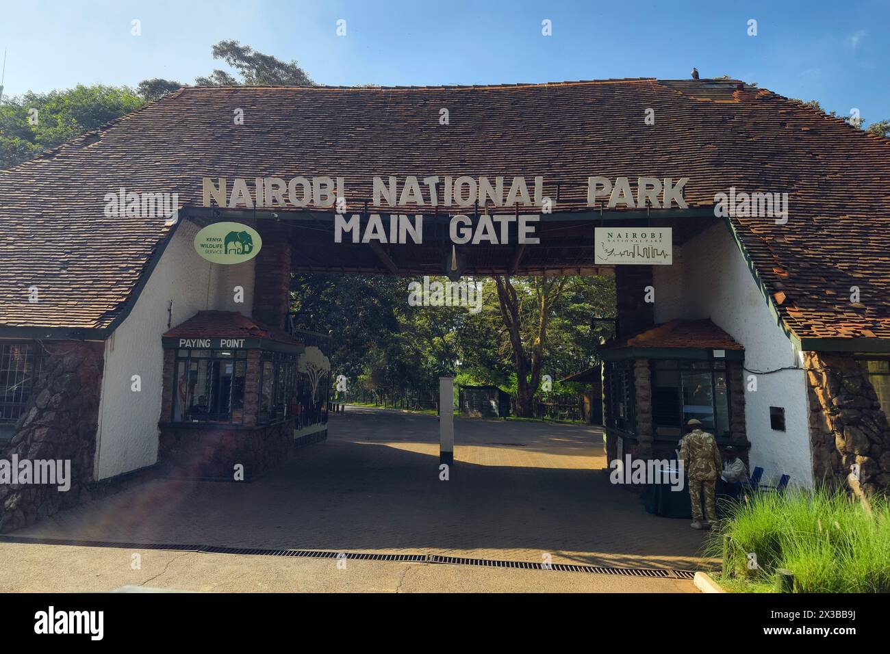 Nairobi, Kenya - February 17, 2024: enter the main gate of Nairobi National Park in Africa Stock ...