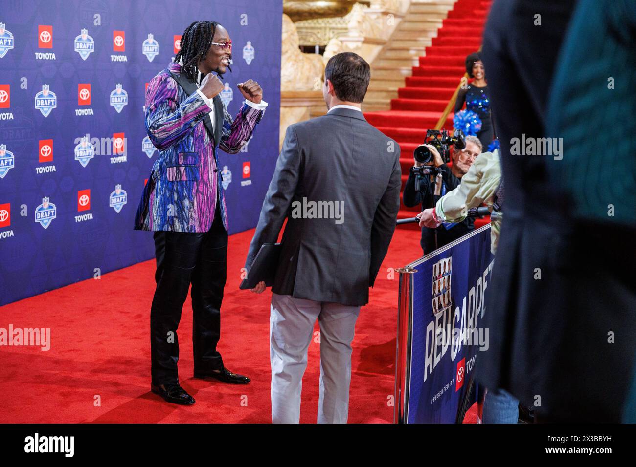 Detroit, United States. 25th Apr, 2024. Darius Robinson walks the 2024 ...