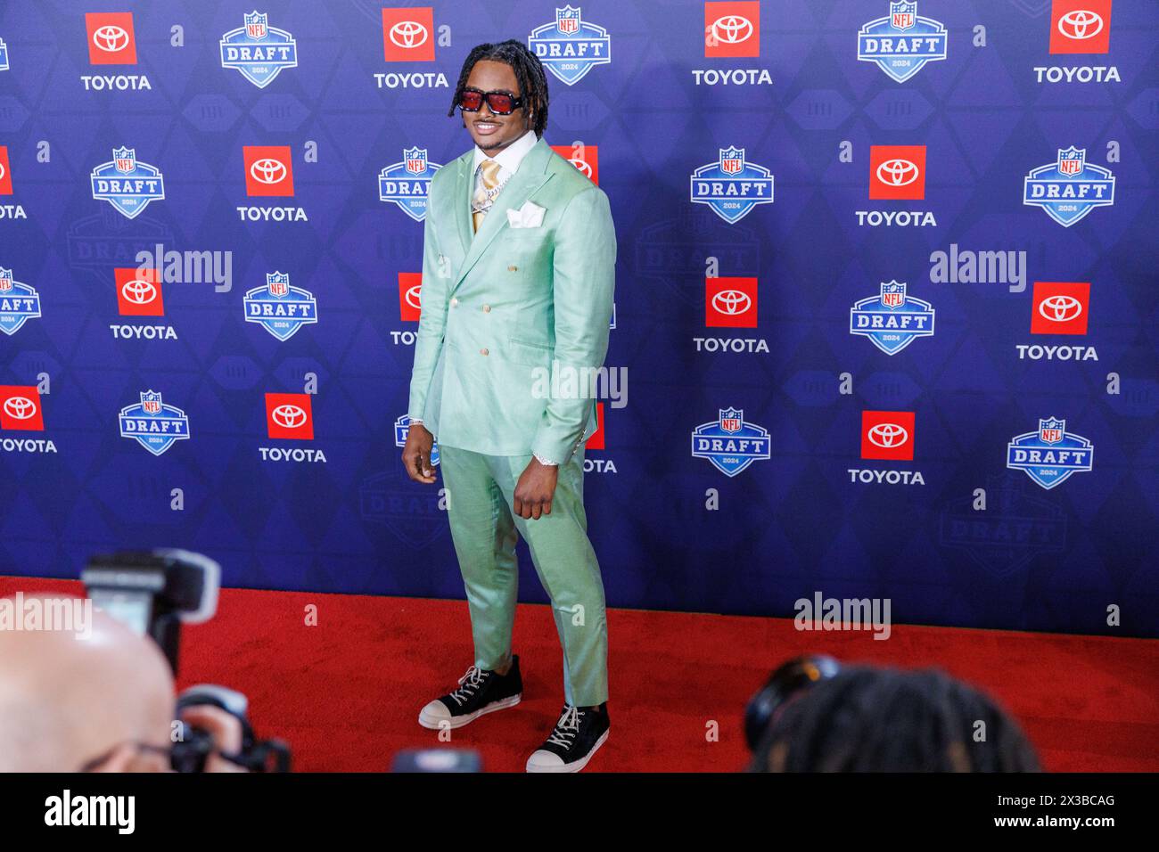 Detroit, United States. 25th Apr, 2024. Dallas Turner walks the 2024 ...