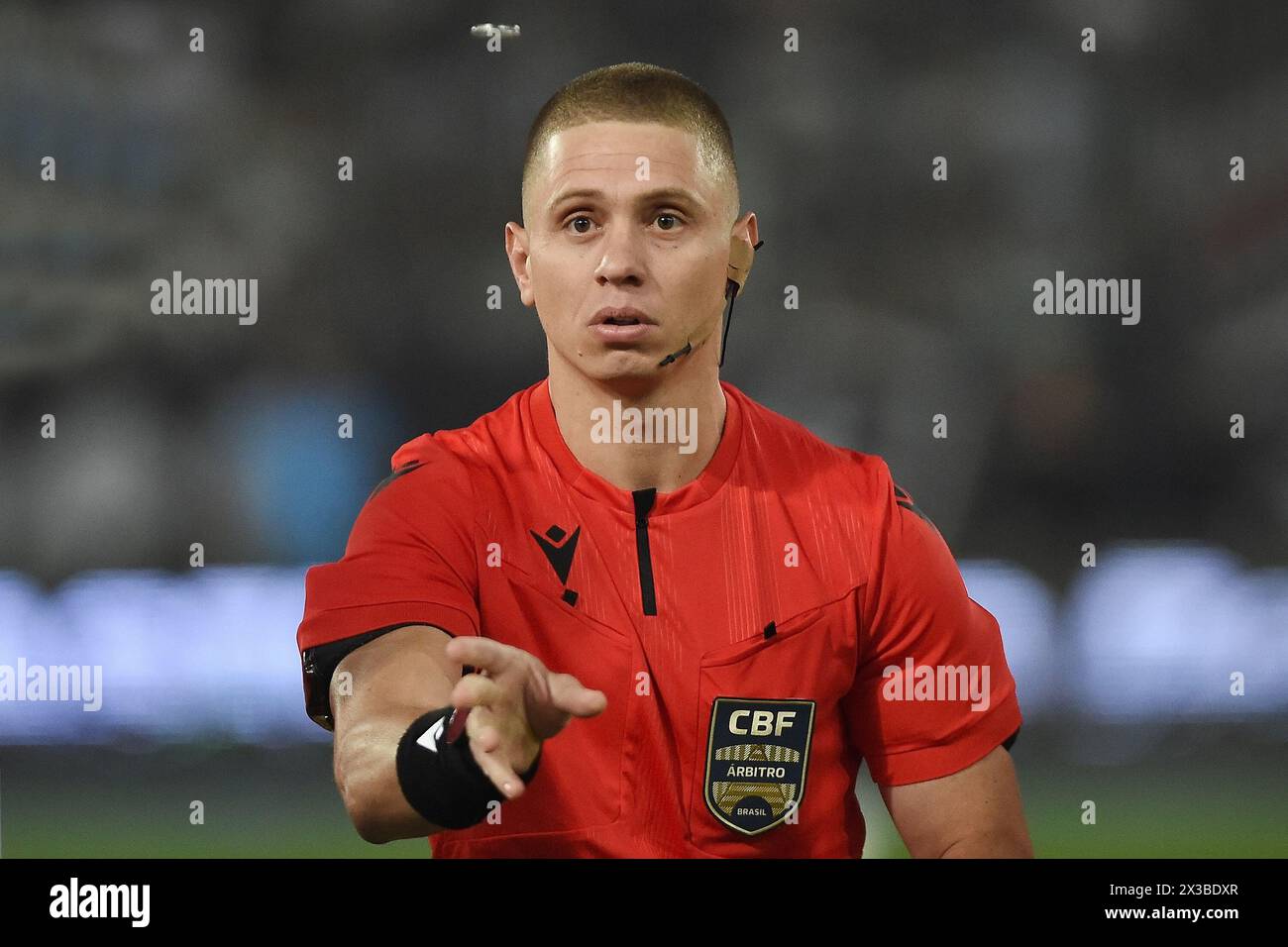 Rio de Janeiro, Brazil, April 21, 2024. Soccer referee Arthur Rabelo ...