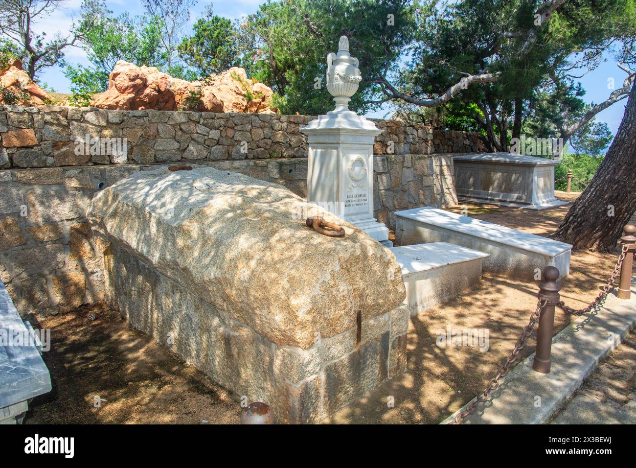 Burial site of the Garibaldi family on Isola Caprera, Arcipelago di La ...