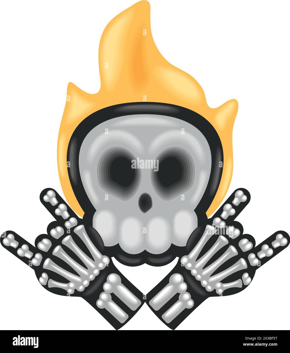 heavy metal skull on fire Stock Vector Image & Art - Alamy