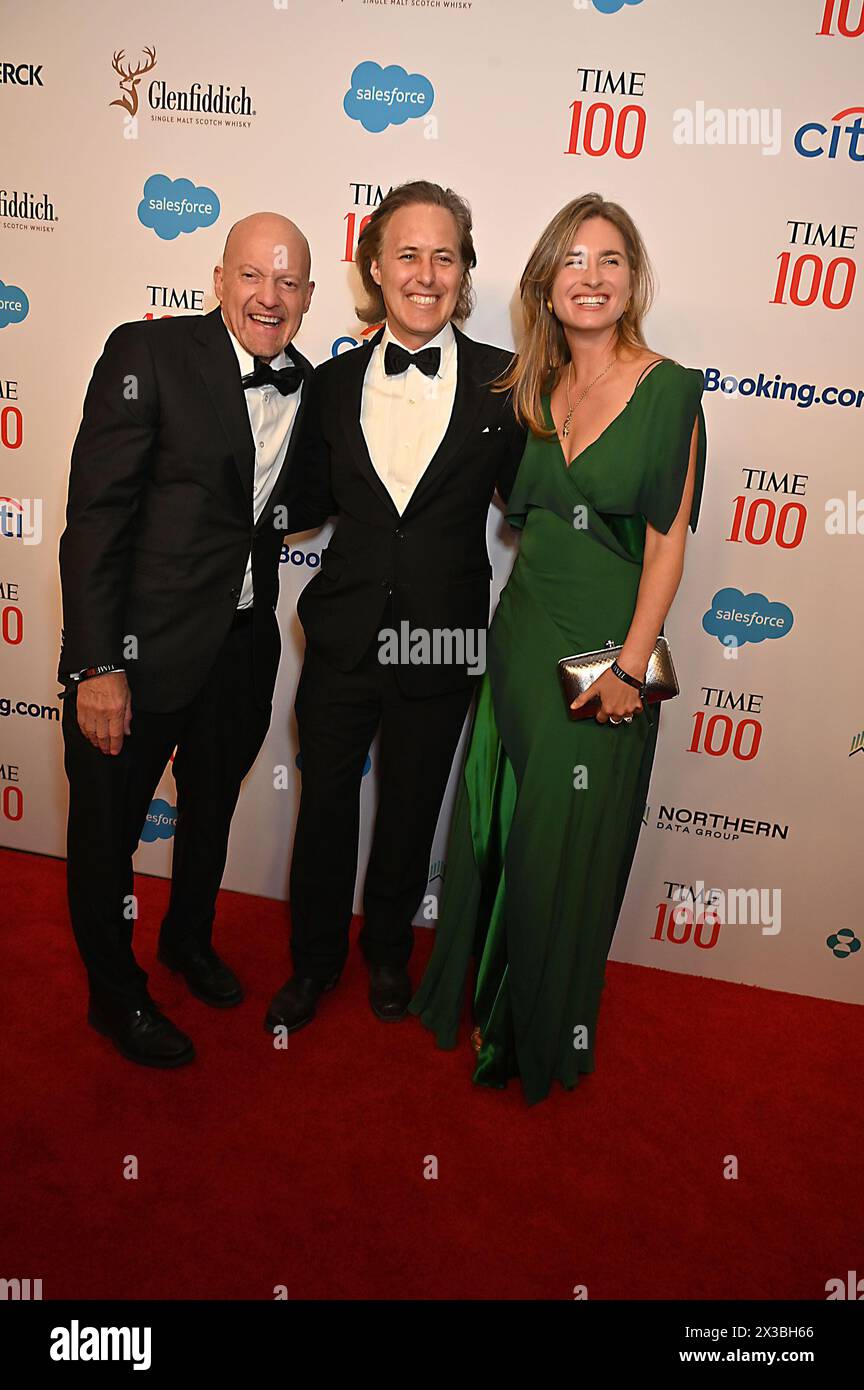 Jim Cramer, David Lauren and wife Lauren Bush Lauren attend the TIME 100 Gala celebrating TIME's ...