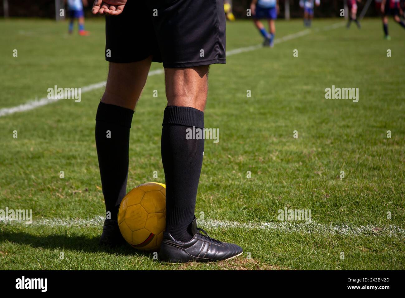 Soccer ball referee yellow hi-res stock photography and images - Alamy