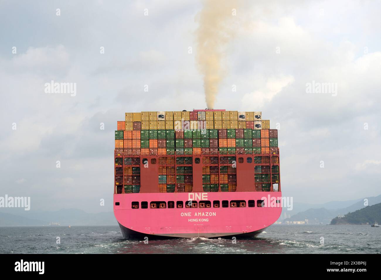 The One Amazon container ship heading to the port of Hong Kong Stock Photo - Alamy