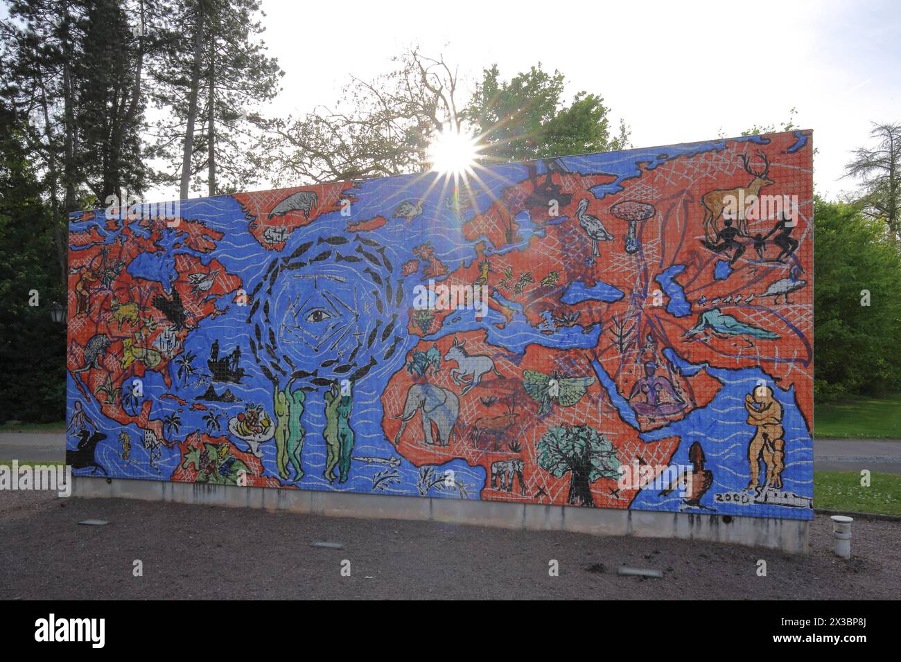 Sculpture Living Planet Square, World Map of Life, by Stefan Szczesny ...