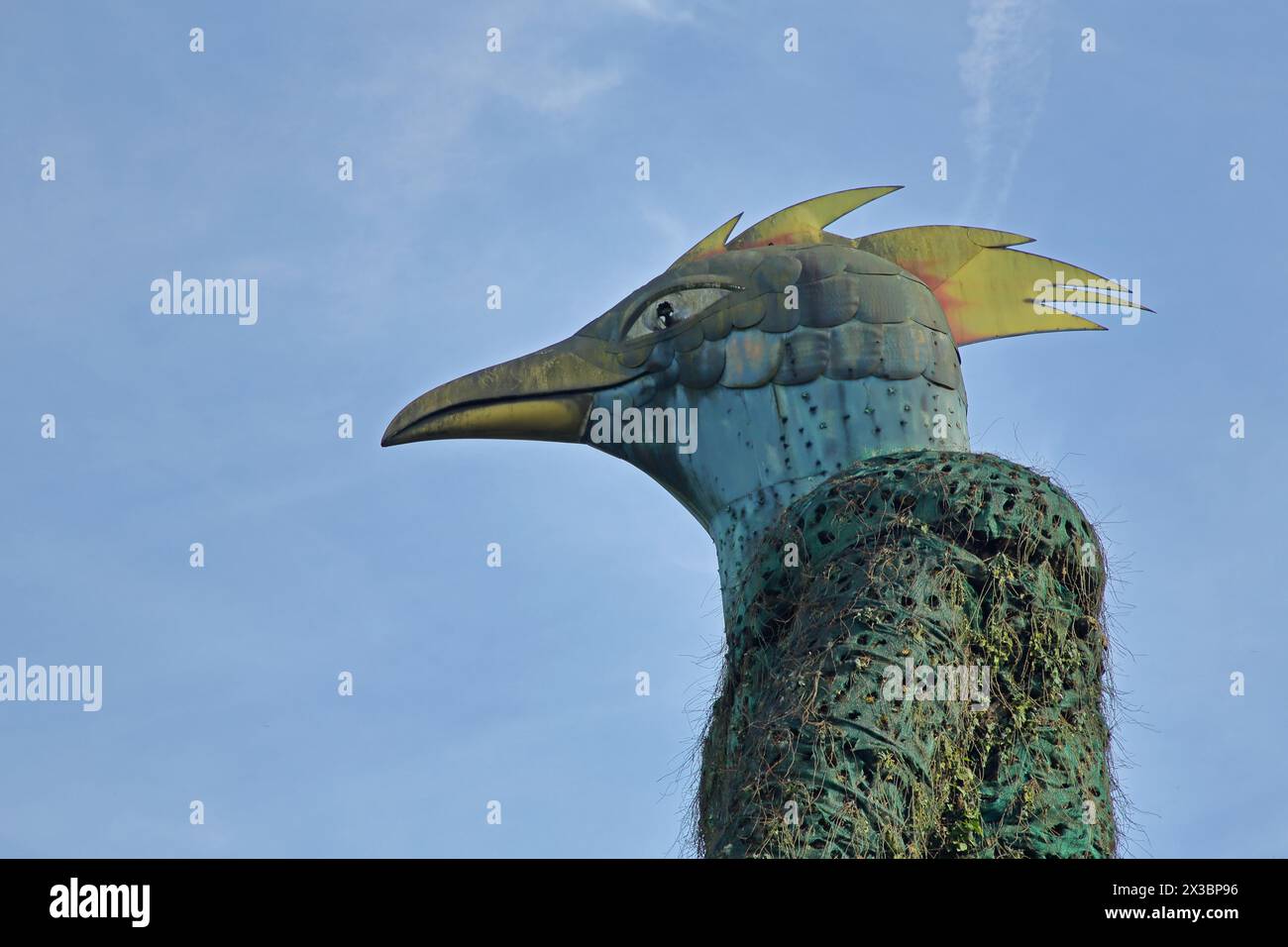 Sculpture Earth Spirit by Andre Heller 2000, street art, bird figure ...