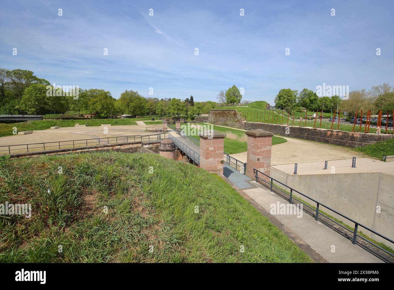 Historic bastion, town fortification, walls, Saarlouis, Saarland ...