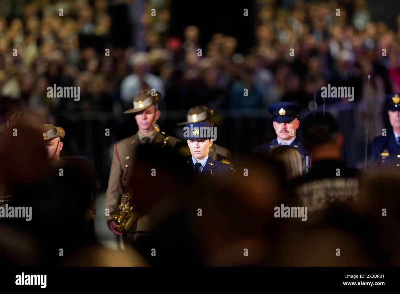 Sydney, Australia. 25th Apr, 2024. The Catafalque Party Walks towards ...