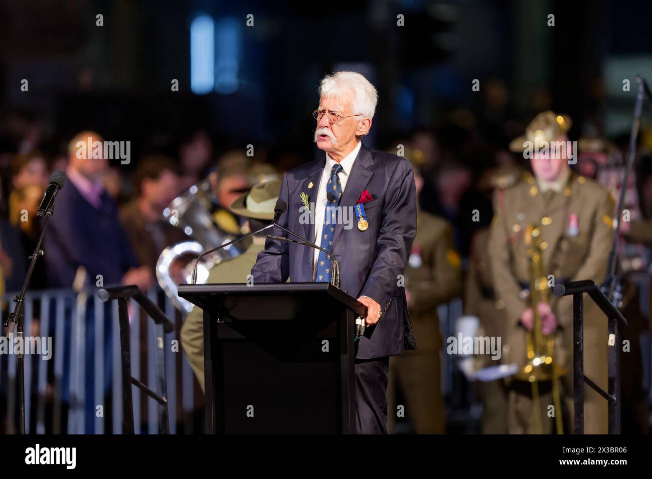 Sydney, Australia. 25th Apr, 2024. Host, Gareth McCray speaks during ...