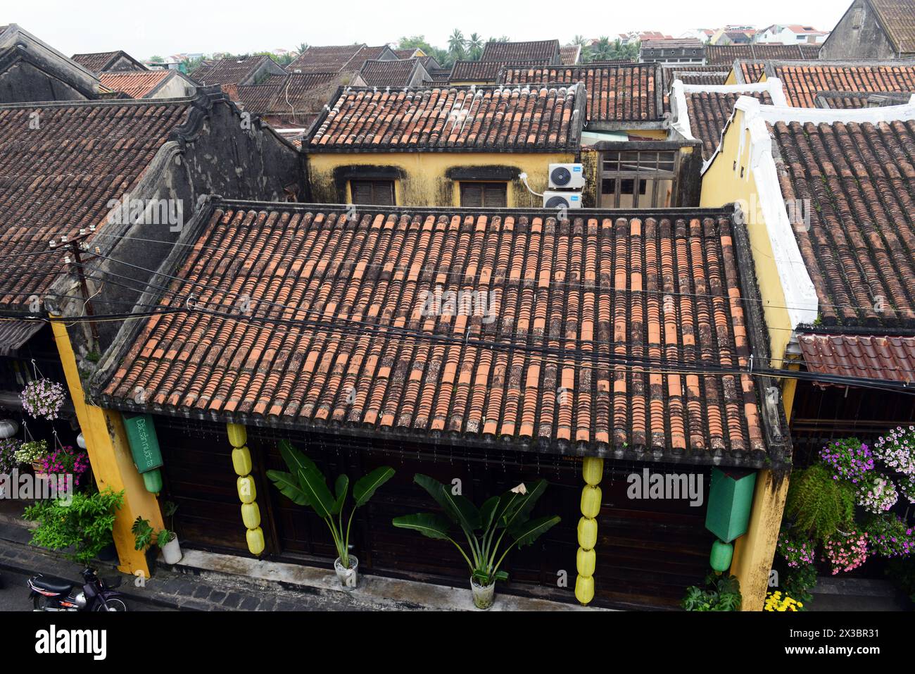 Traditional rooftops in the old city of Hoi An in Vietnam Stock Photo ...