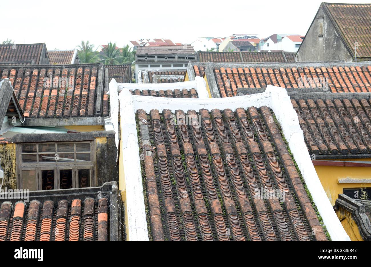 Traditional rooftops in the old city of Hoi An in Vietnam Stock Photo ...