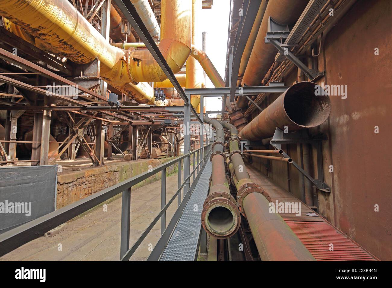 Open pipework at the blast furnace, UNESCO Voelklinger Huette ...