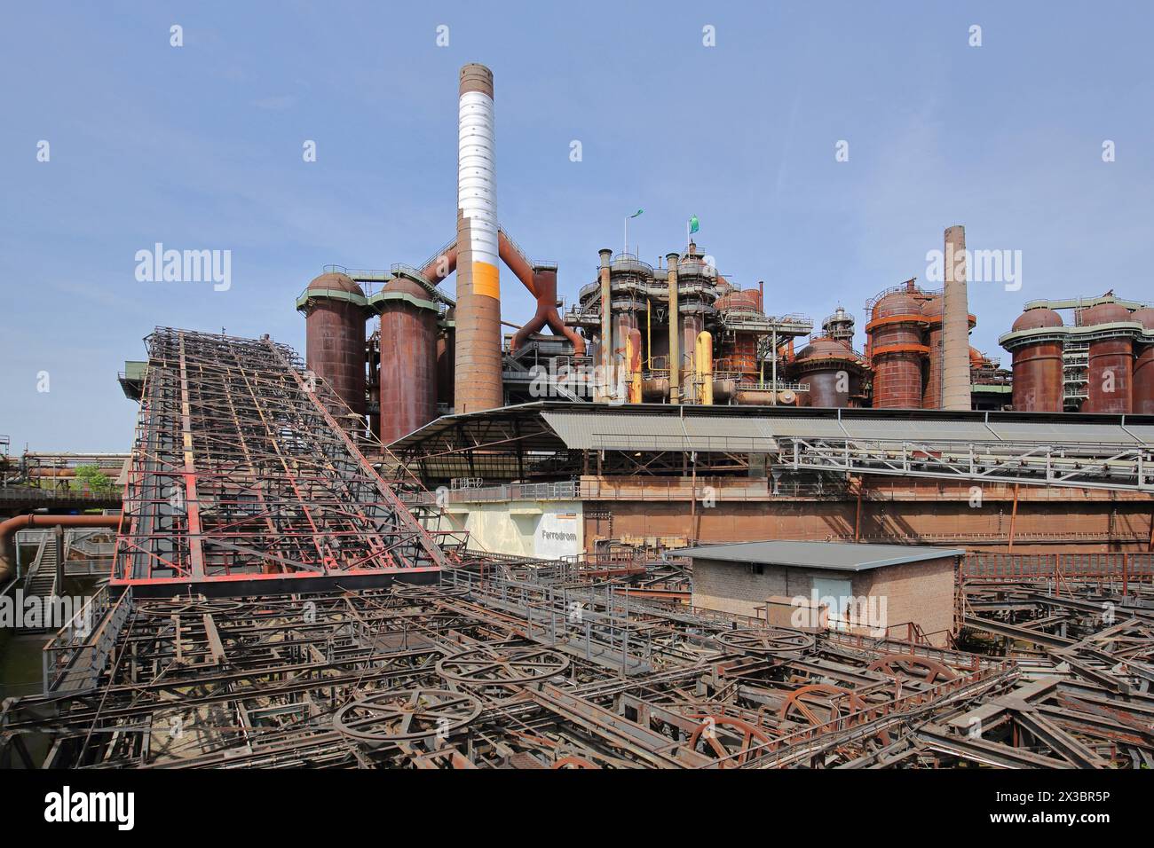 Inclined lift, hot blast stove, blast furnace and pipelines, steel ...