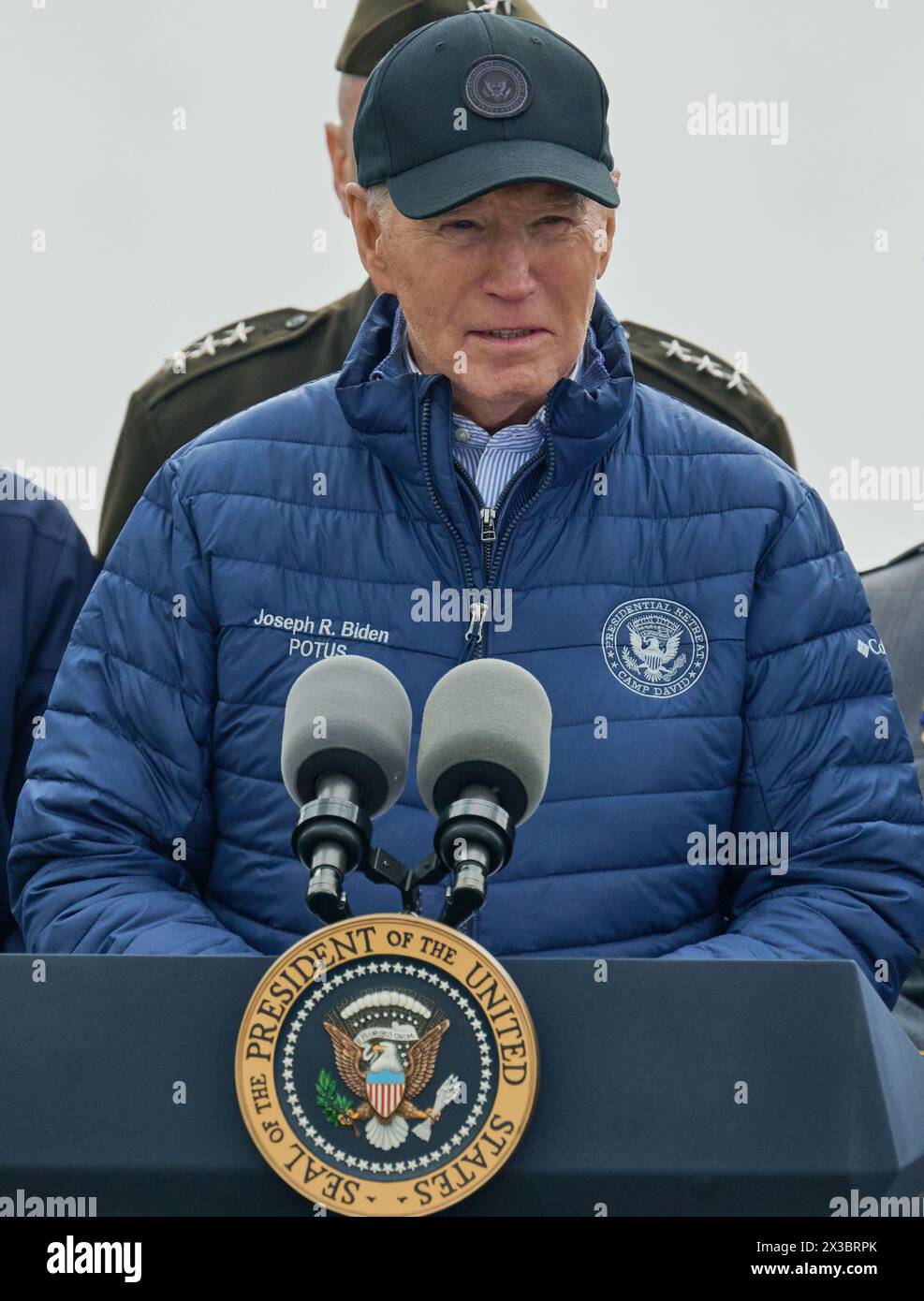 BALTIMORE, MD, USA - APRIL 05, 2024: President Joe Biden delivers ...