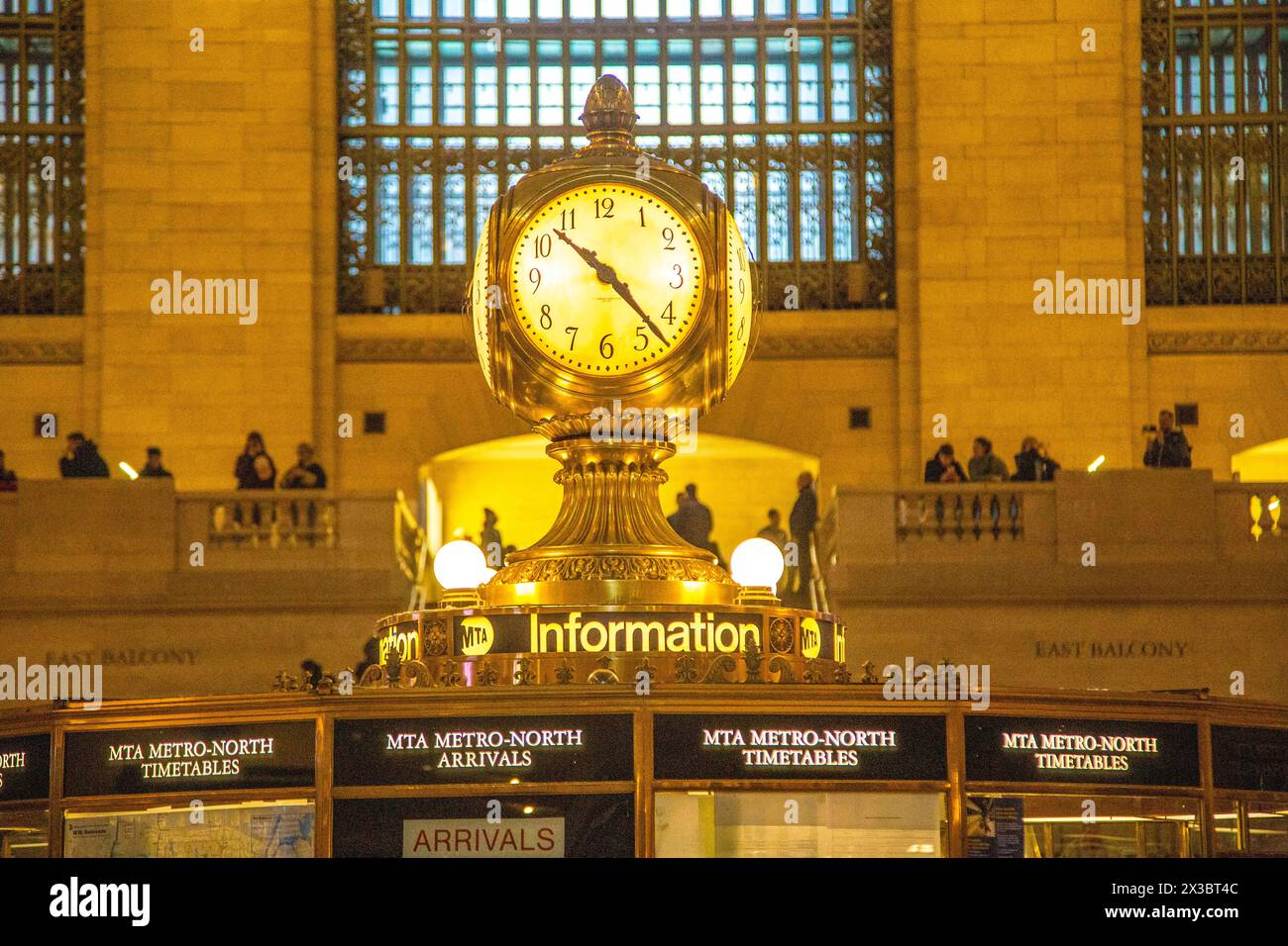 The famous four-sided opal clock of the information centre in the main ...
