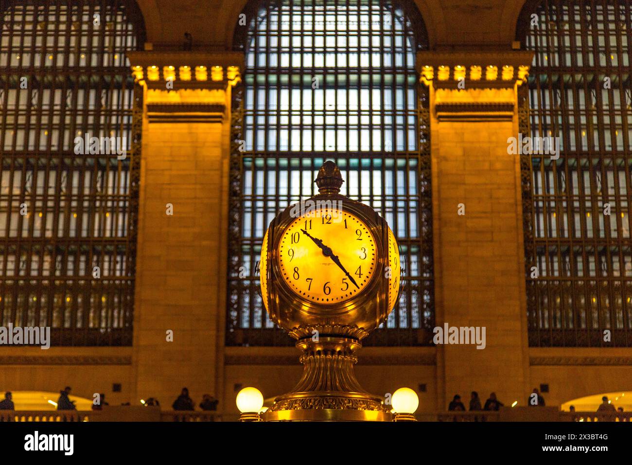 The famous four-sided opal clock of the information centre in the main ...