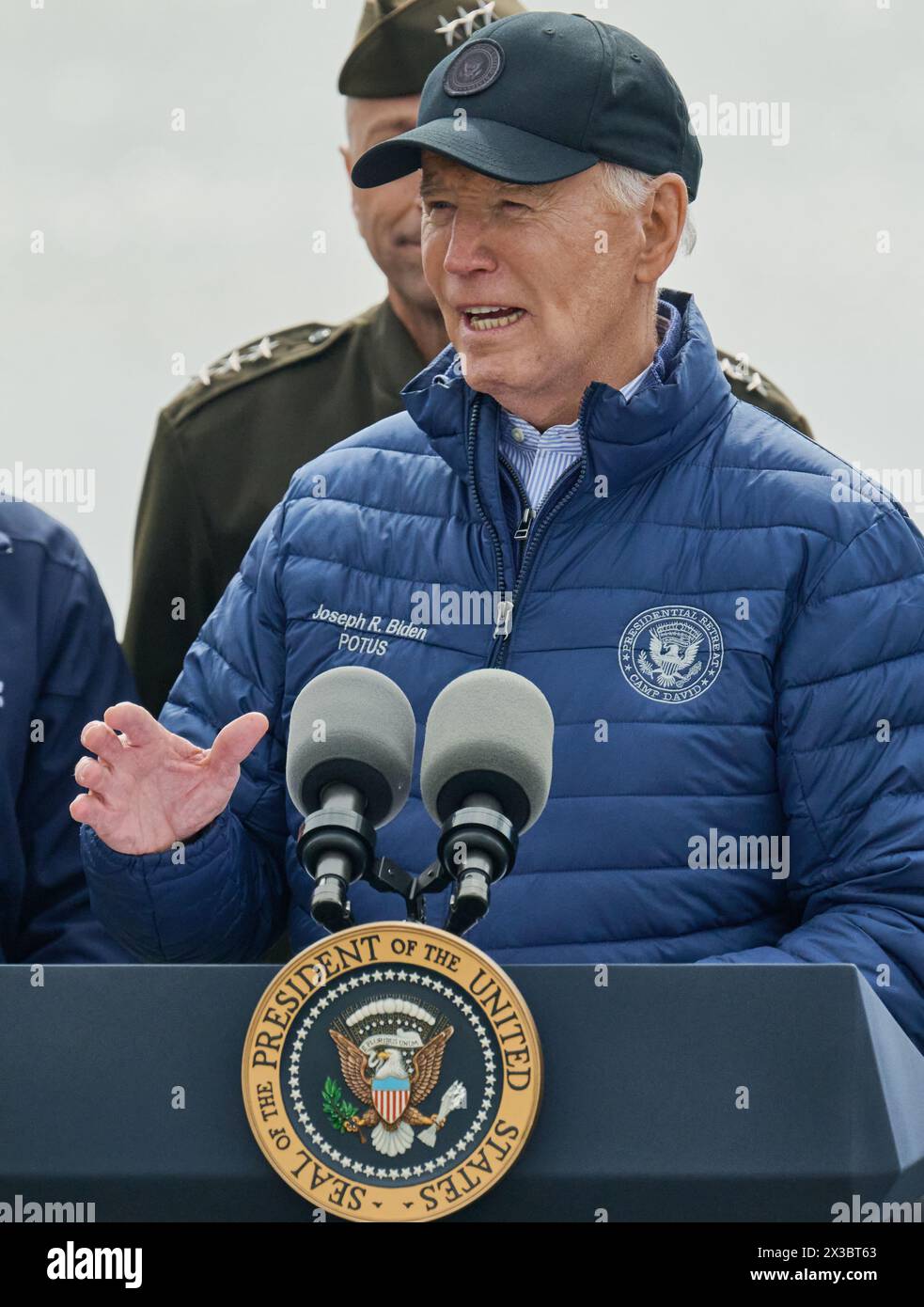 BALTIMORE, MD, USA - APRIL 05, 2024: President Joe Biden delivers ...