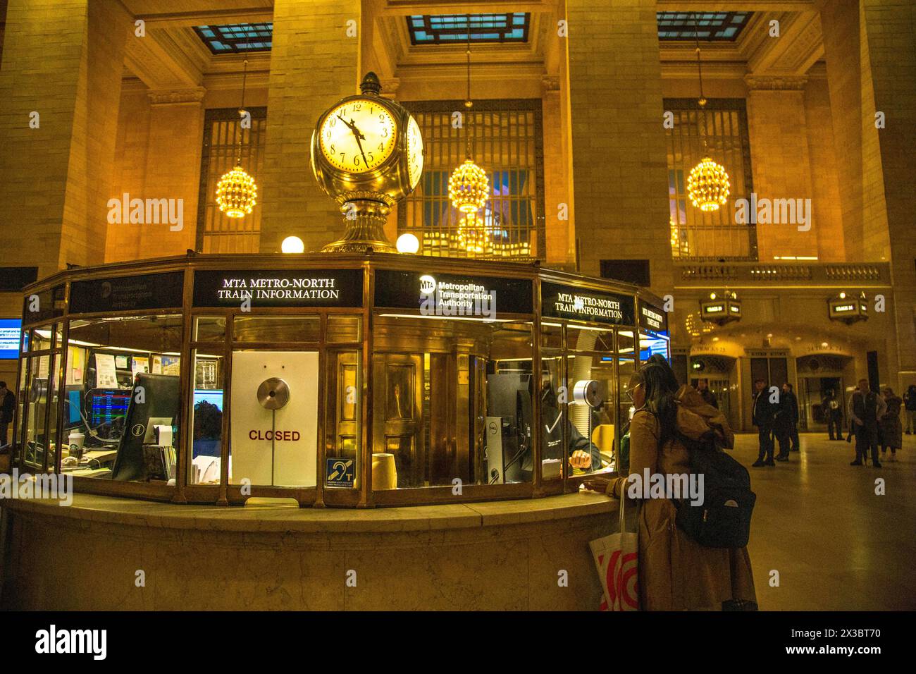 The famous four-sided opal clock of the information centre in the main ...