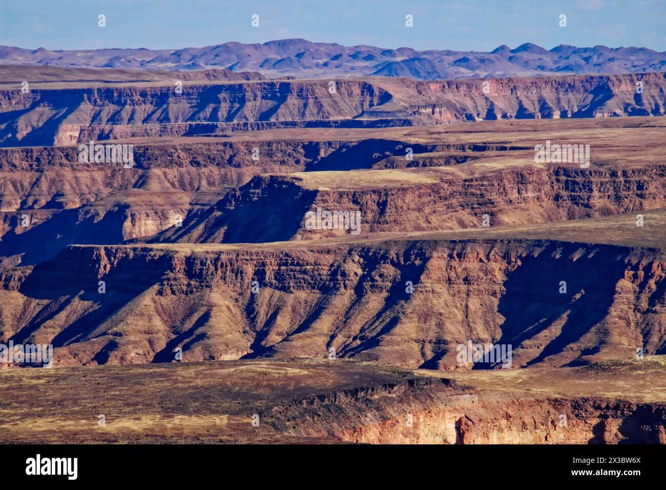 Table mountains above the Fish River Canyon. The Fish River Canyon is ...