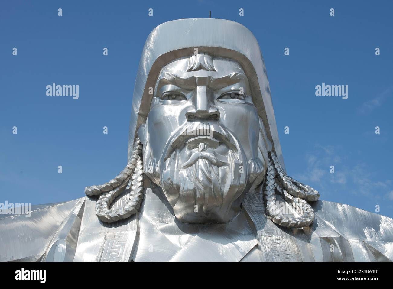 Equestrian statue of Genghis Khan, 40m high stainless steel monument ...