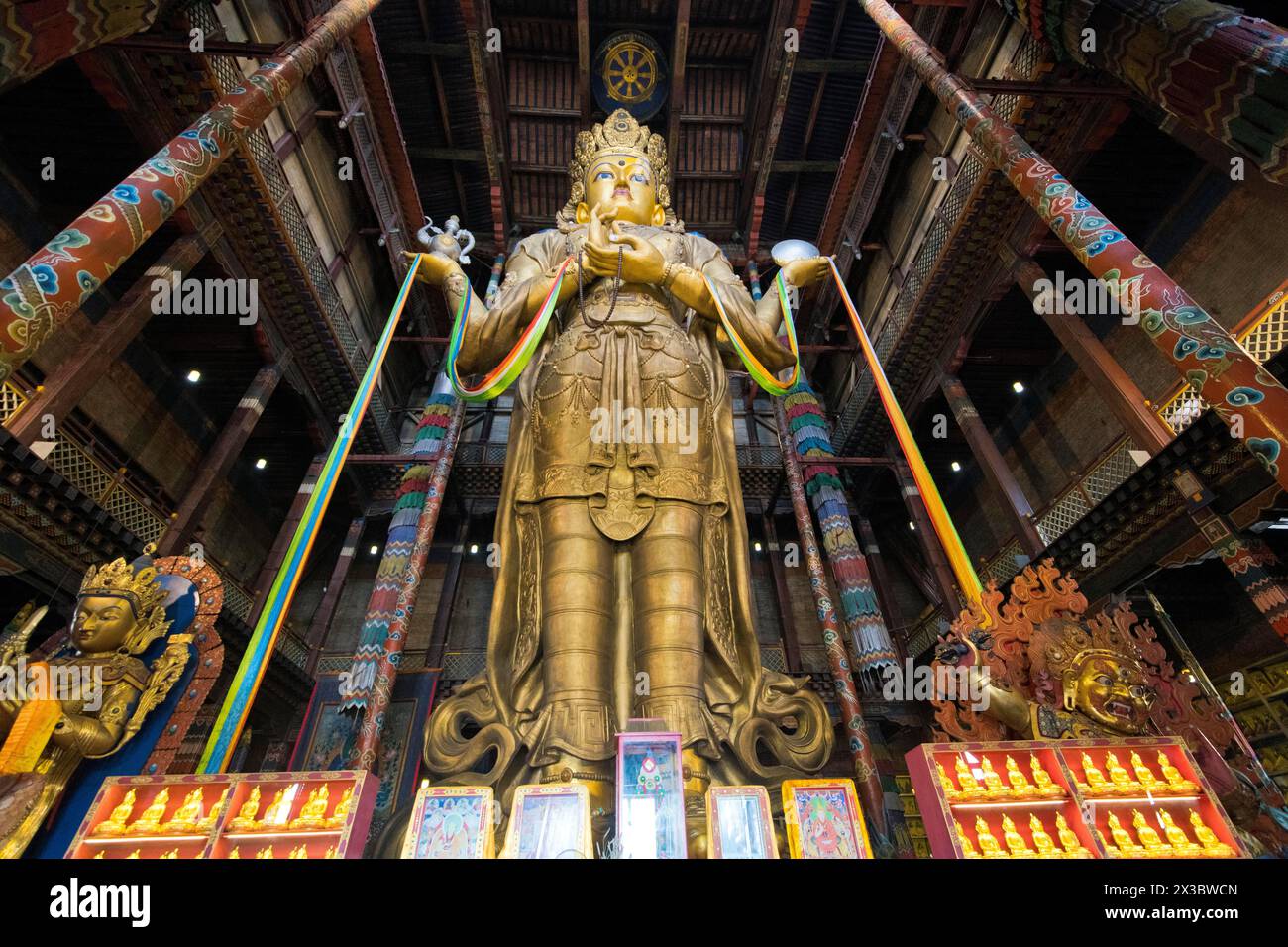 26 metre high statue of the goddess Janraisig, Sanskrit ...