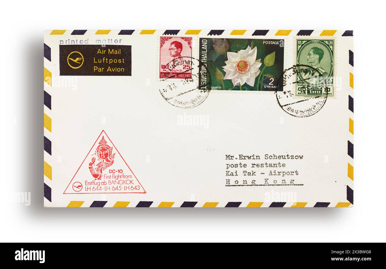 First flight letter, first flight cover, Lufthansa first flight LH644 ...