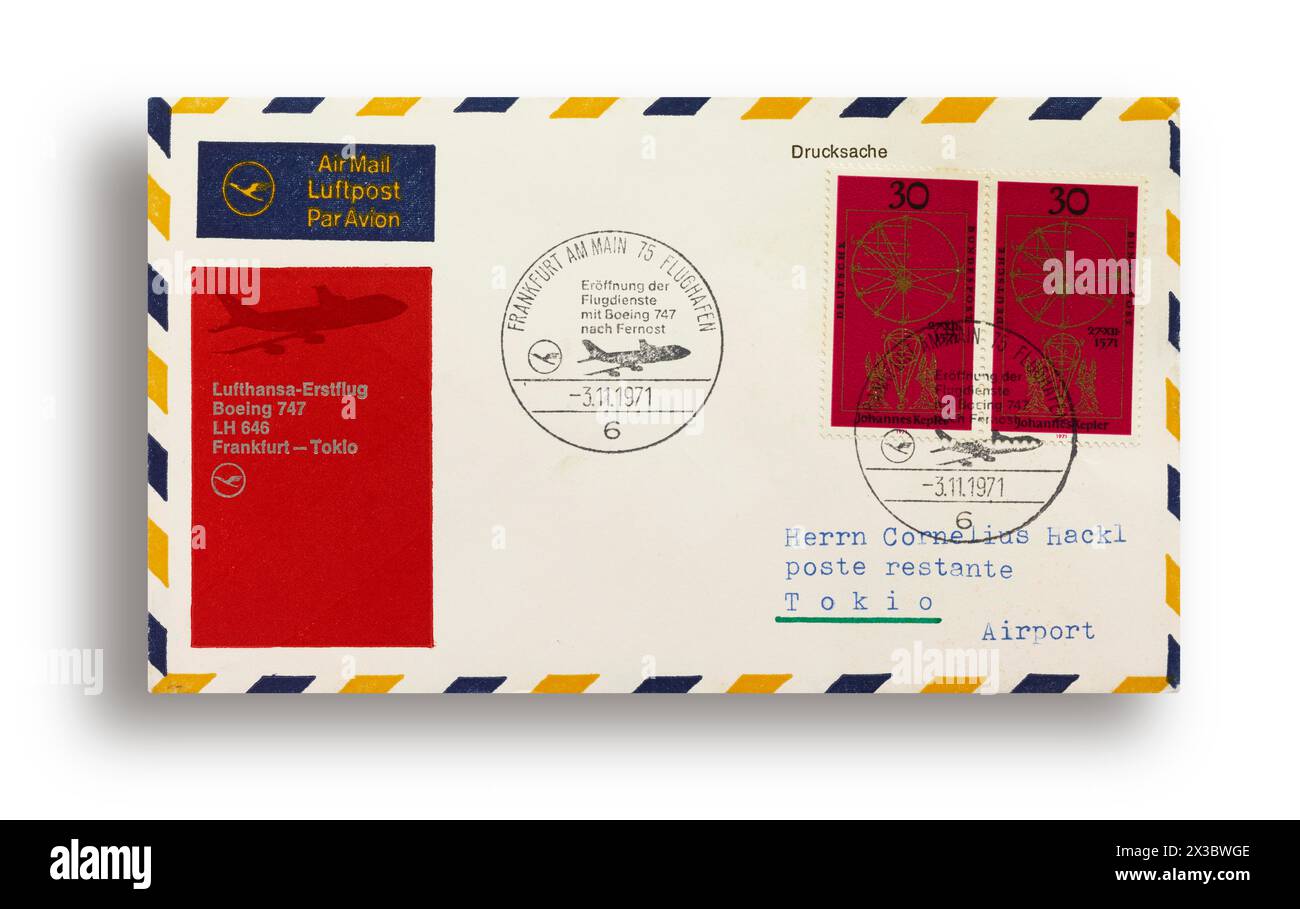 First flight letter, first flight cover, Lufthansa first flight LH646 ...