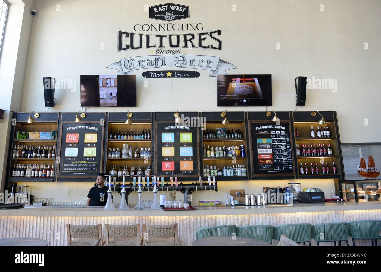 The East West Brewery Taproom & restaurant by the beach in Da Nang ...