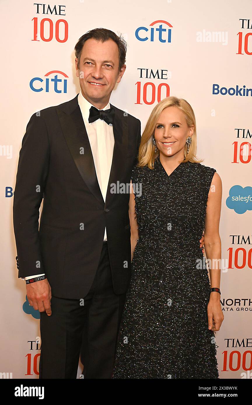 Tory Burch and husband Pierre-Yves Rousselattends the TIME 100 Gala ...