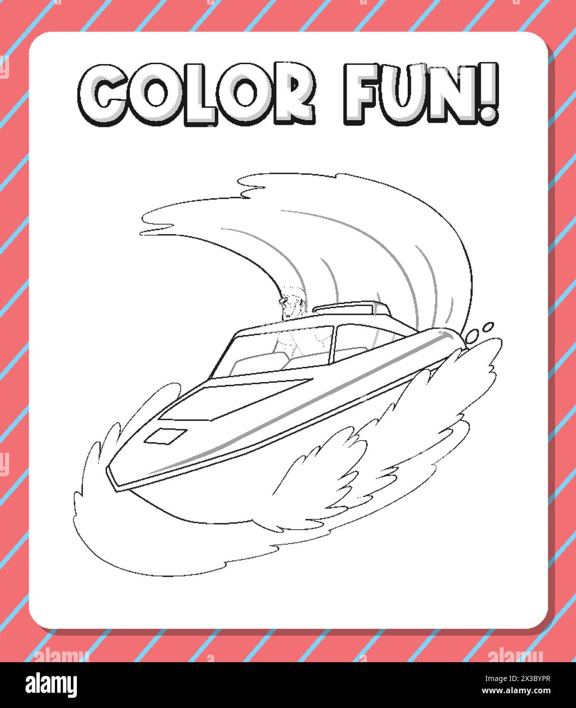 Coloring page featuring a speedboat on waves Stock Vector Image & Art ...