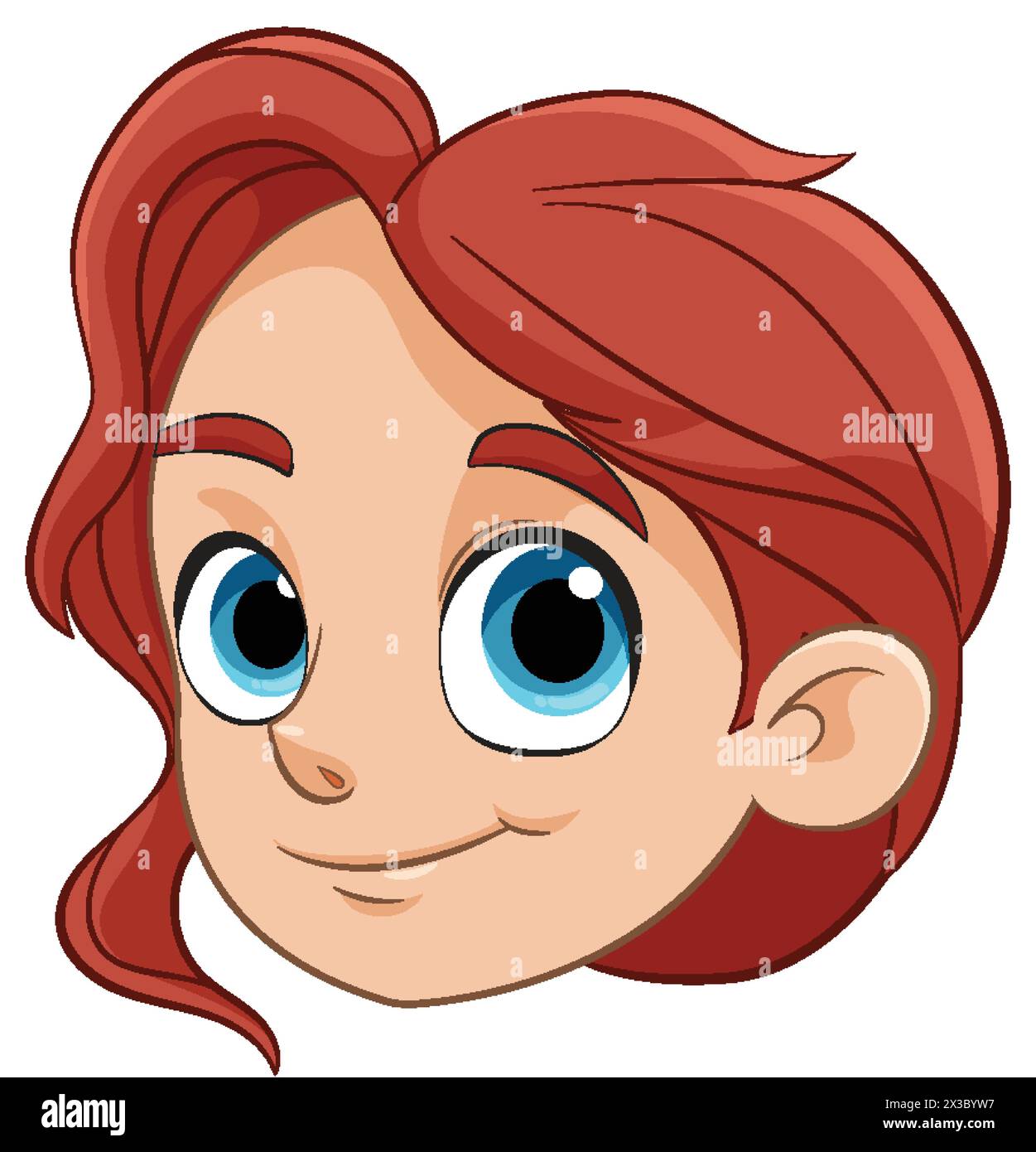 Vector Illustration Of A Smiling Redhead Girl Stock Vector Image And Art