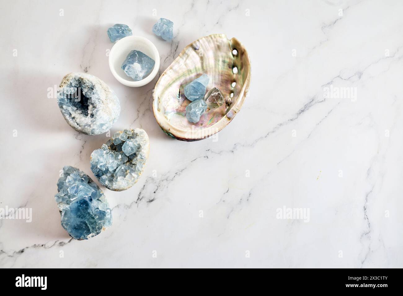 Elegant Gemstone Collection Display. Various gemstones and crystals ...