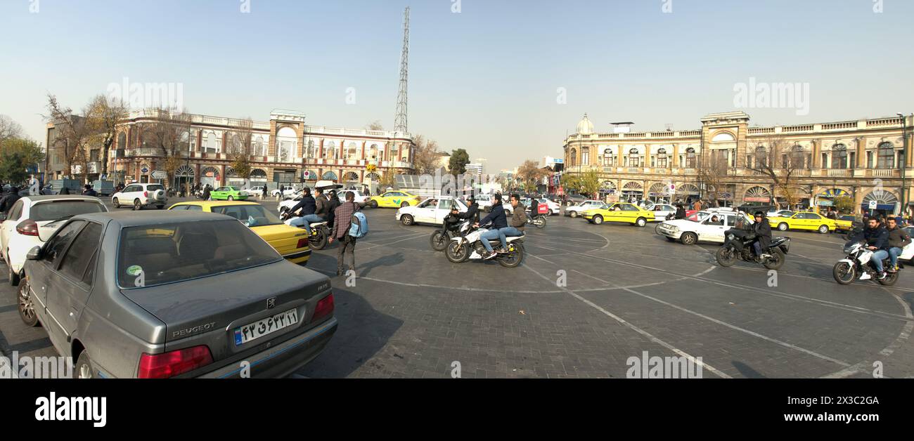 Tehran, Iran - 12.19, 2022: Panorama of the square in the capital with ...