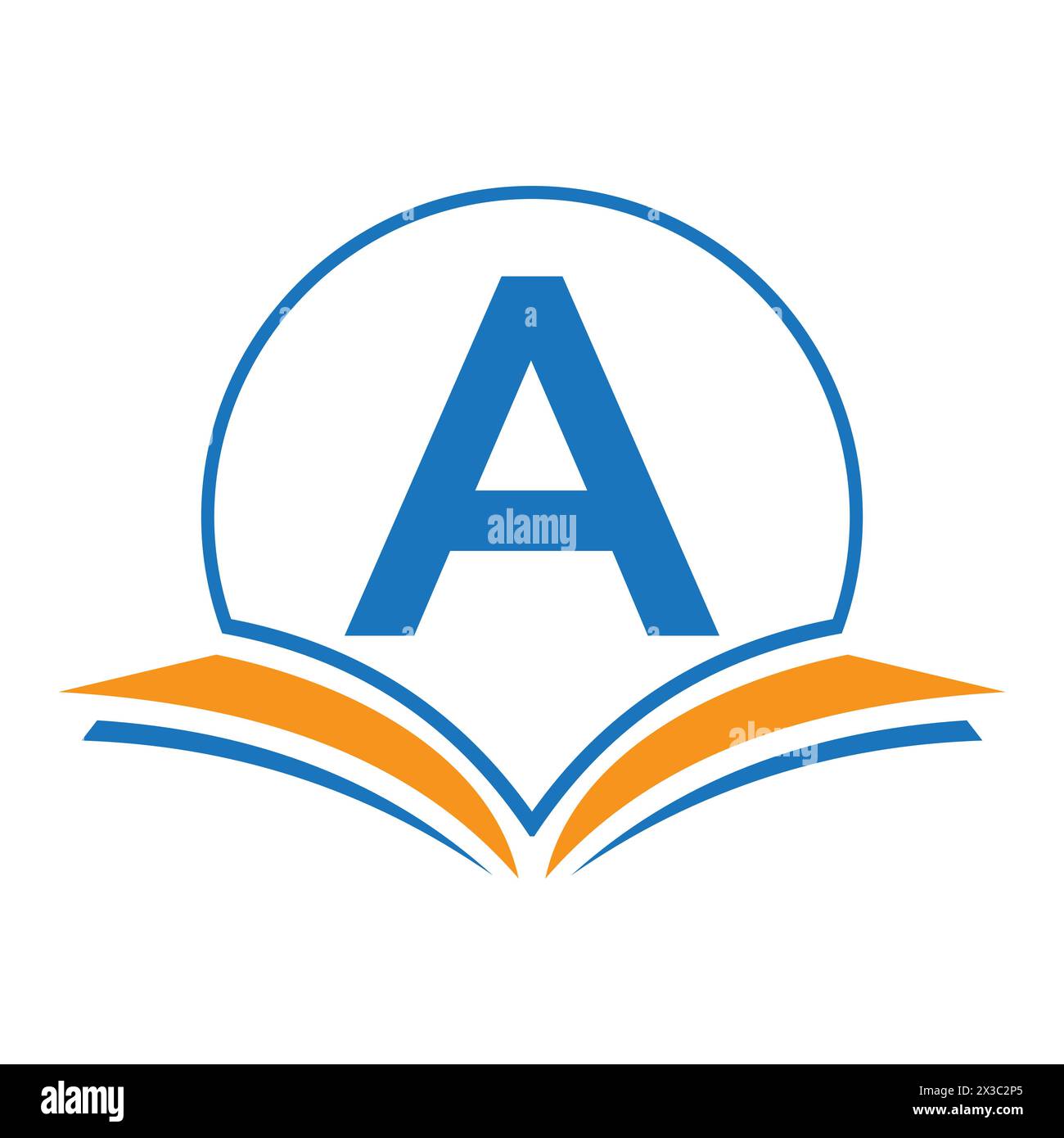 Monogram Education Logo On Letter A Concept With Open Book Icon Stock ...