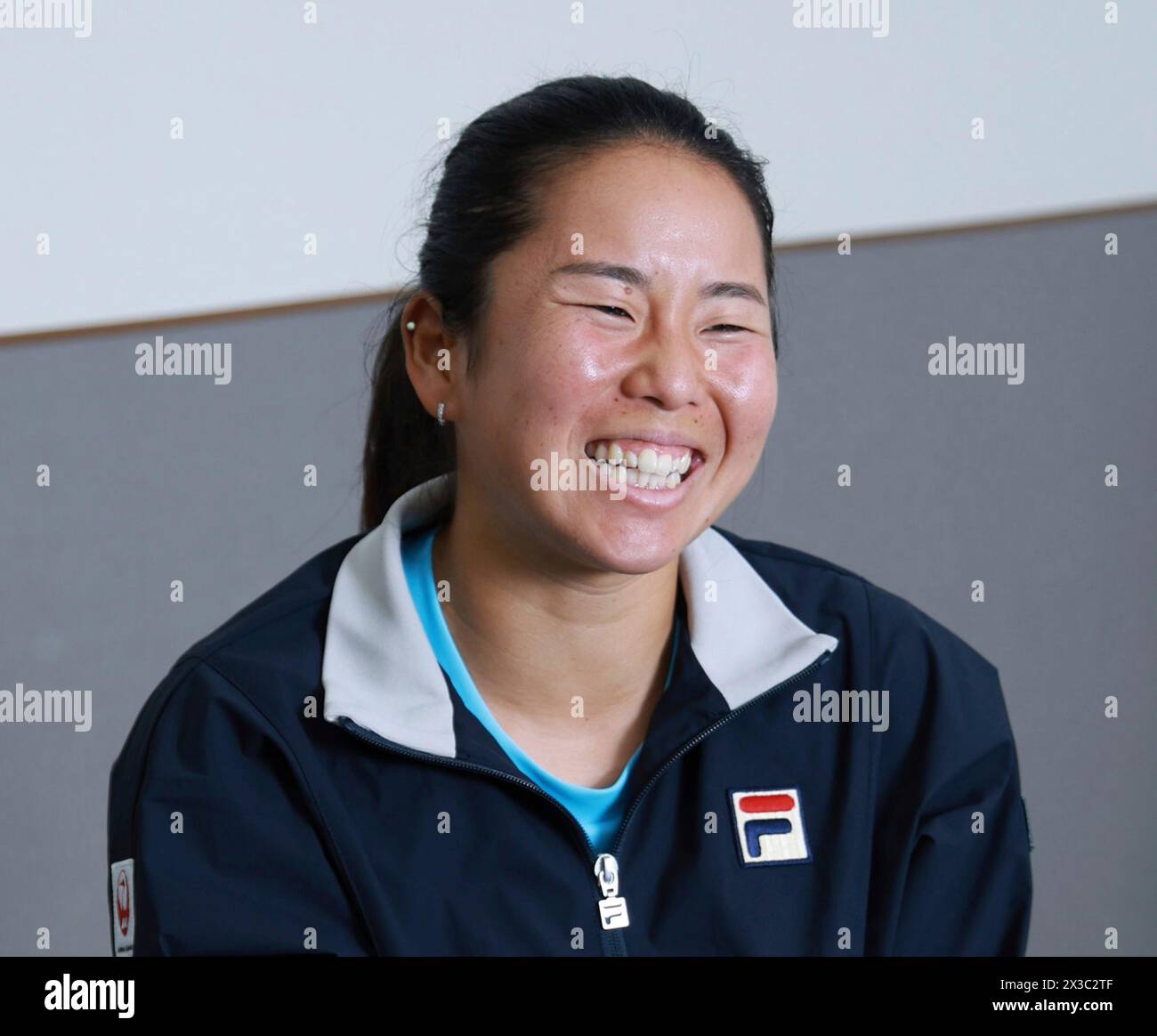 Wheelchair tennis Japanese player Yui Kamiji speaks during an interview ...