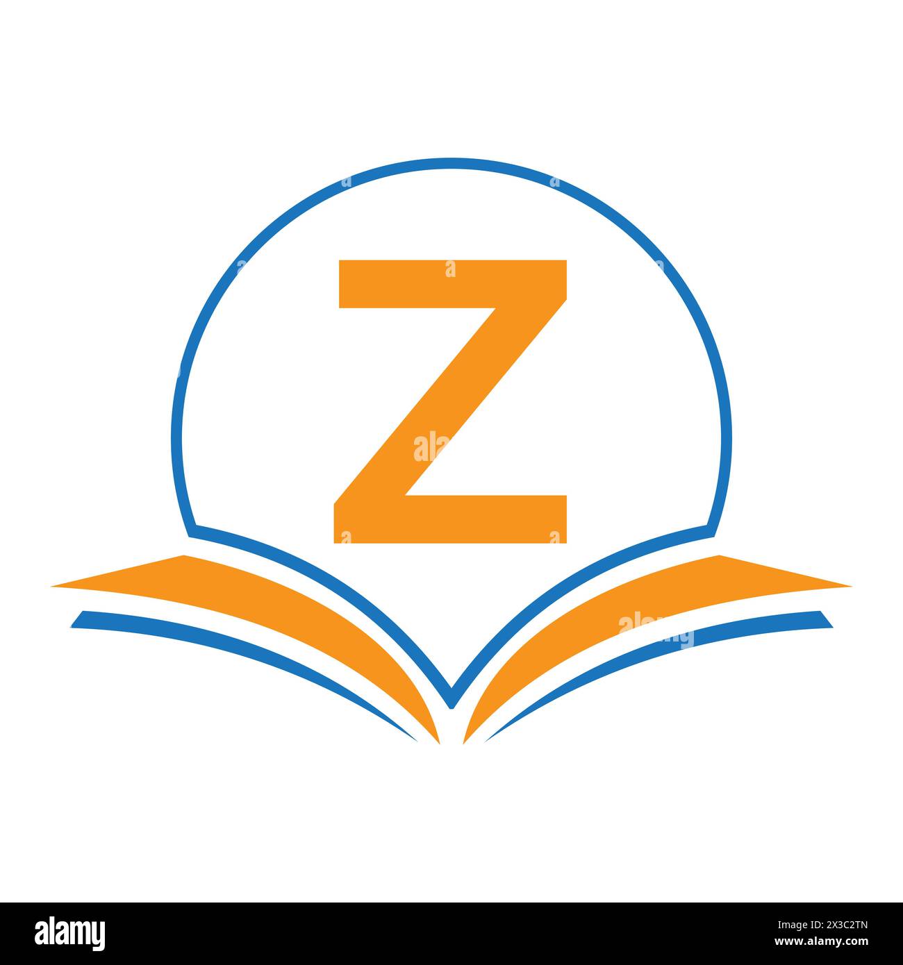 Monogram Education Logo On Letter Z Concept With Open Book Icon Stock ...