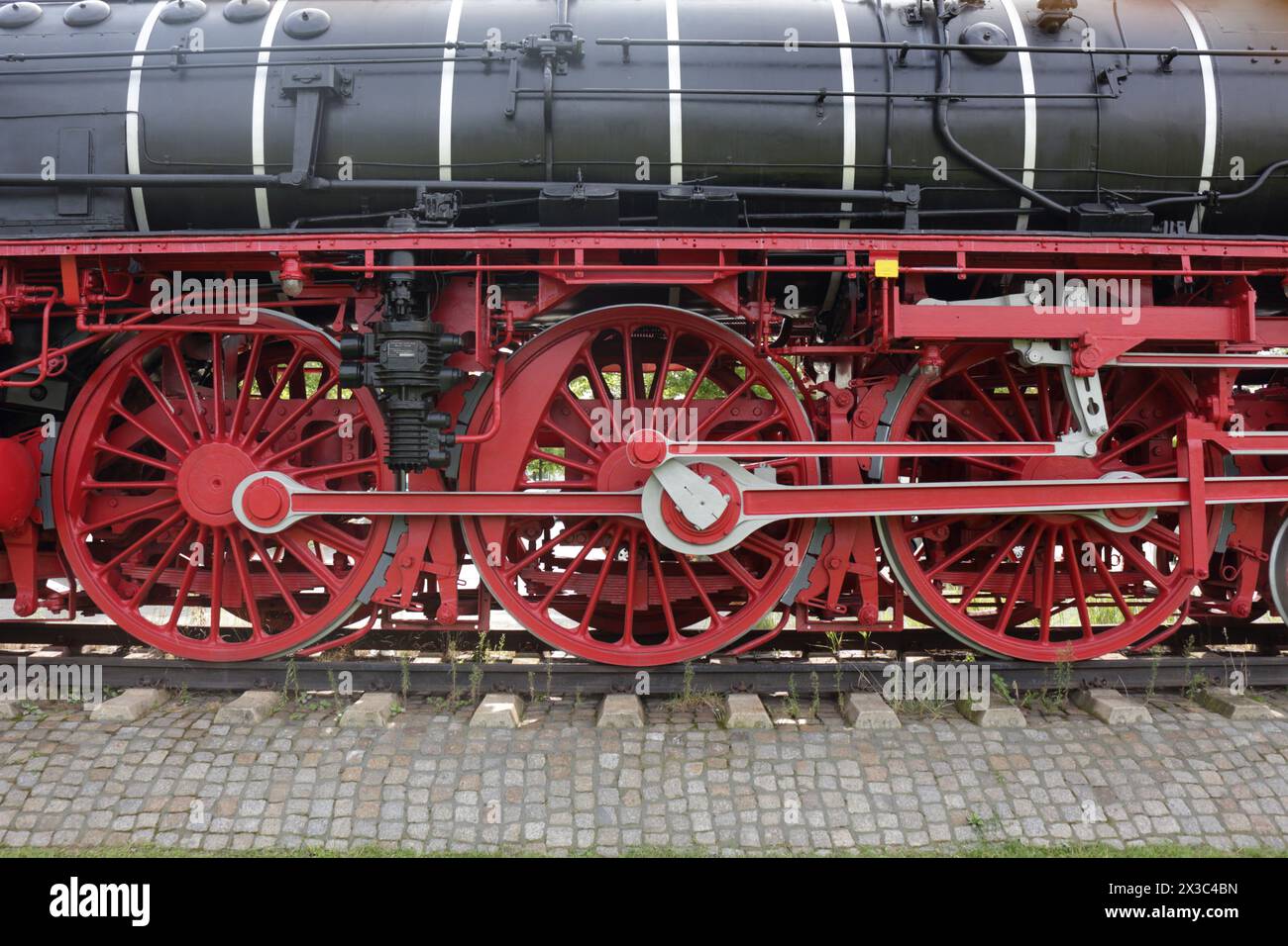 Old Steam engine wheels Close Up Stock Photo - Alamy