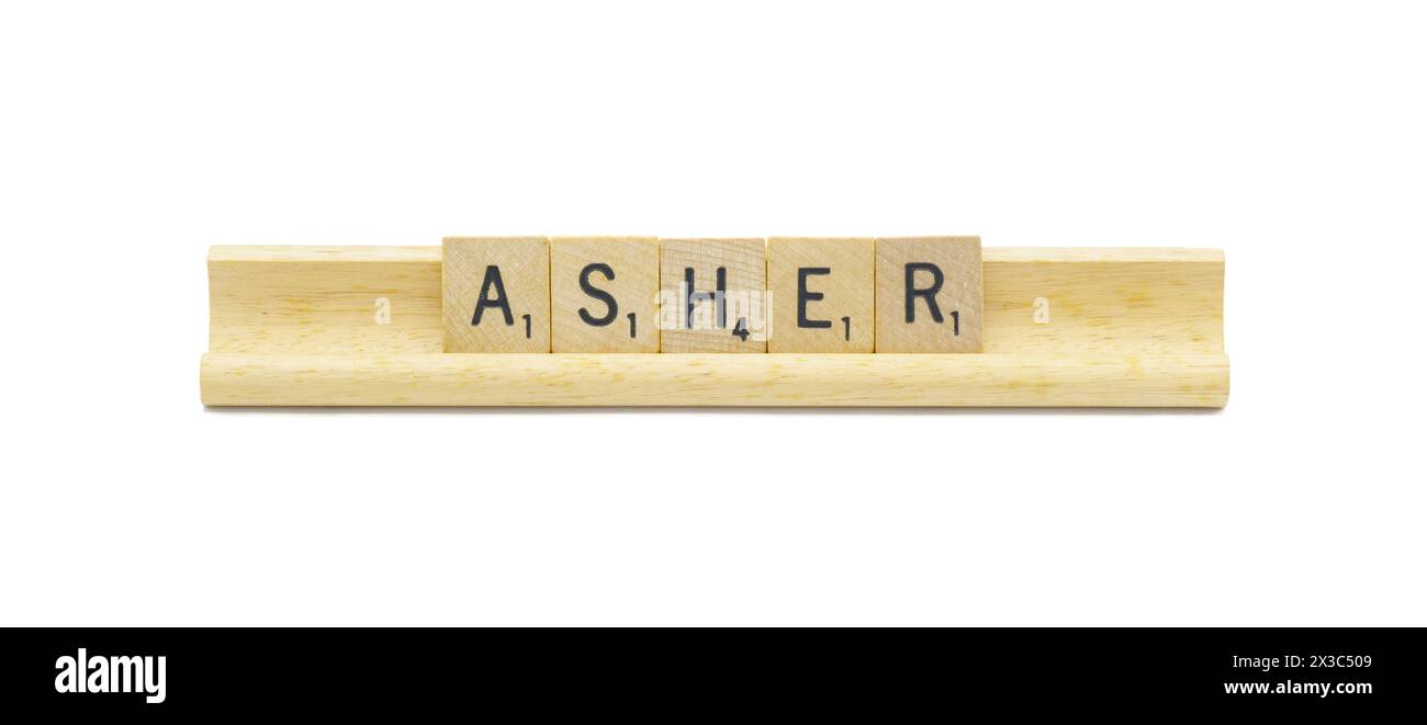 Miami, FL 4-18-24 popular baby boy first name of asher made with square ...