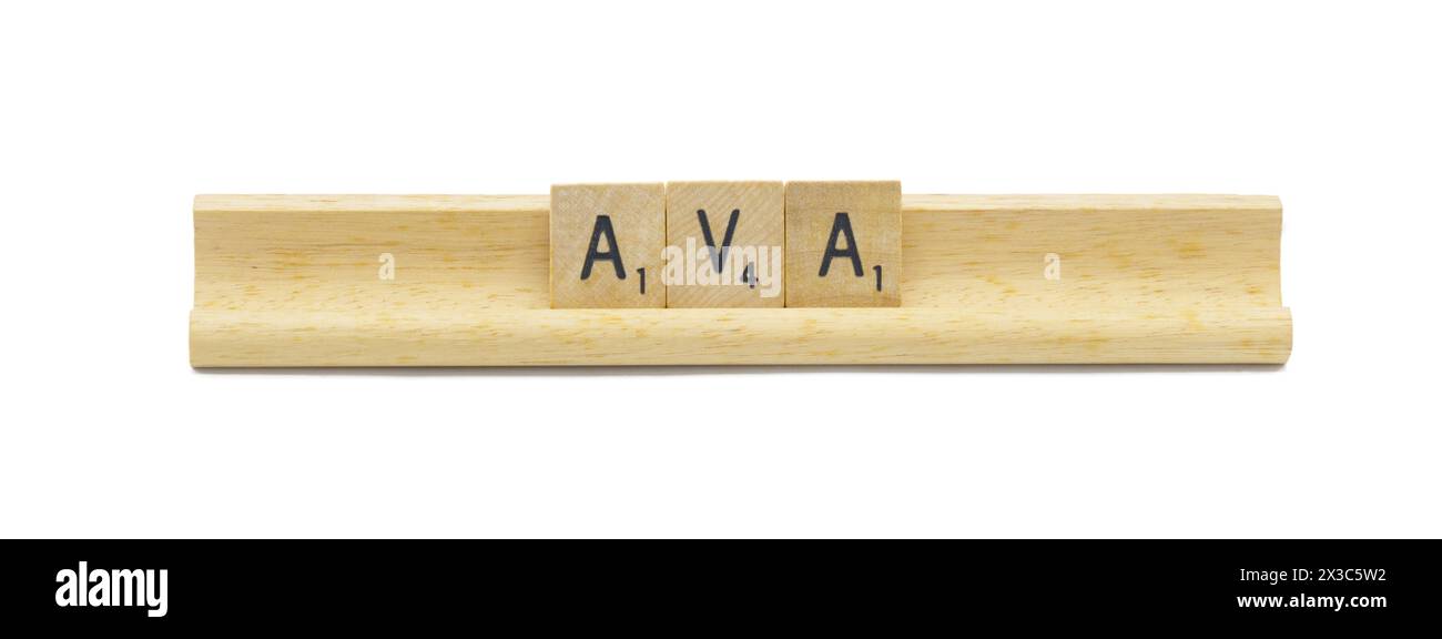 concept of popular newborn baby girl first name of AVA made with square ...