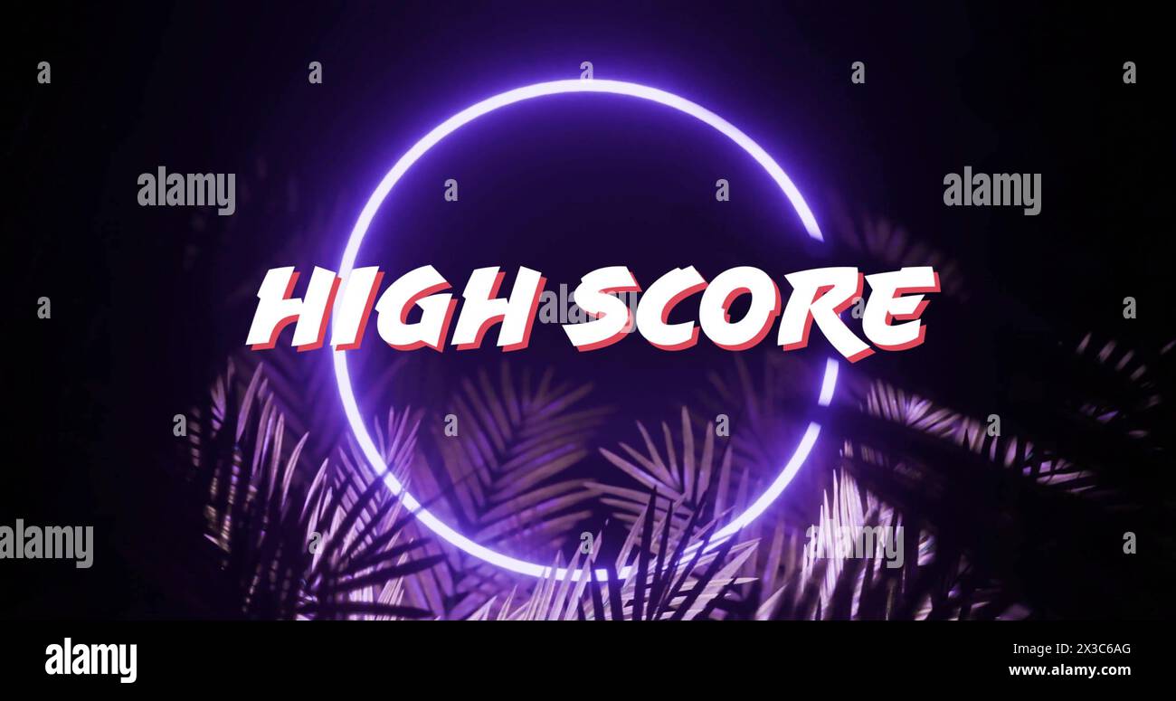 Animation high score over neon hi-res stock photography and images - Alamy
