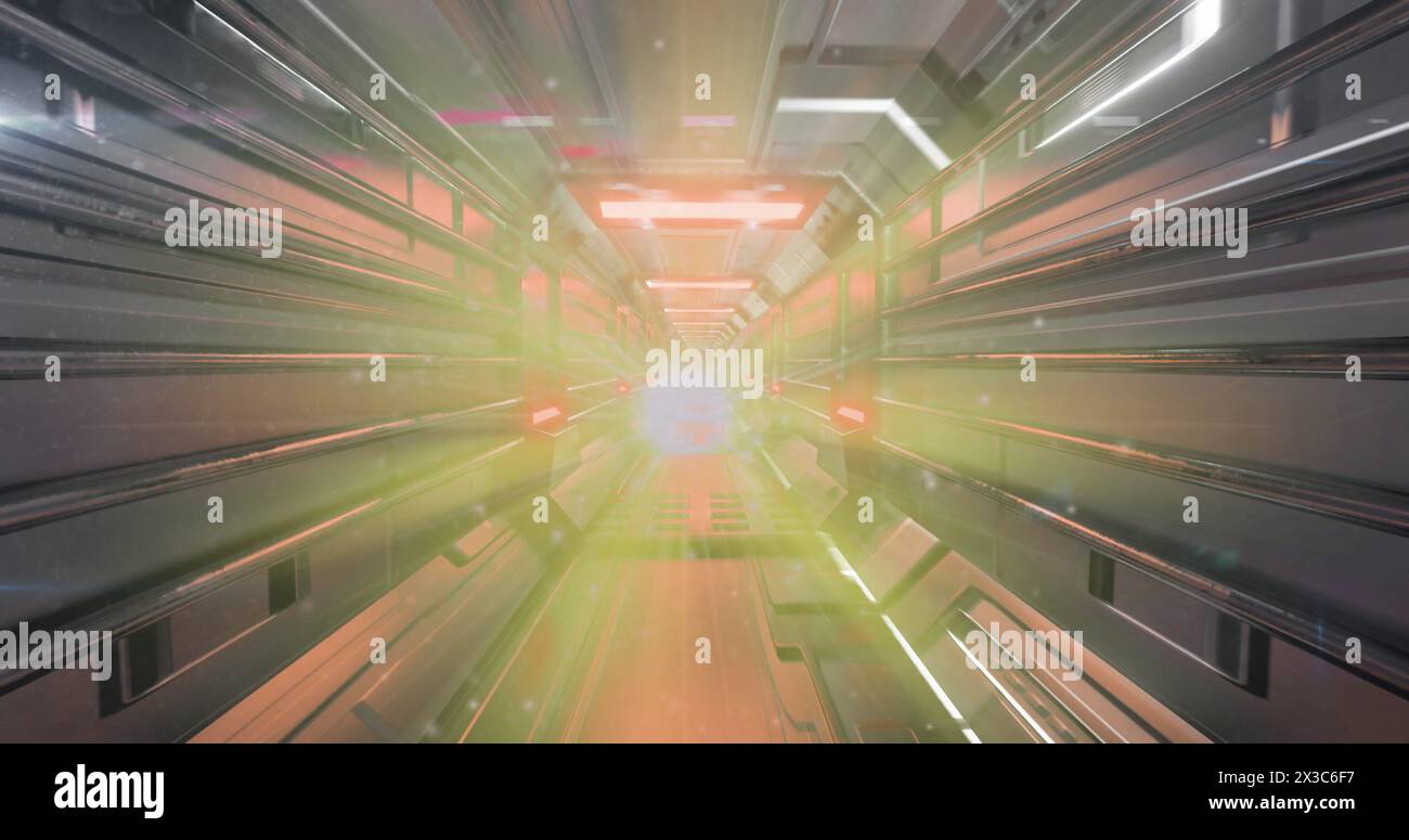 Animation three dimensional illuminated tunnel hi-res stock photography ...