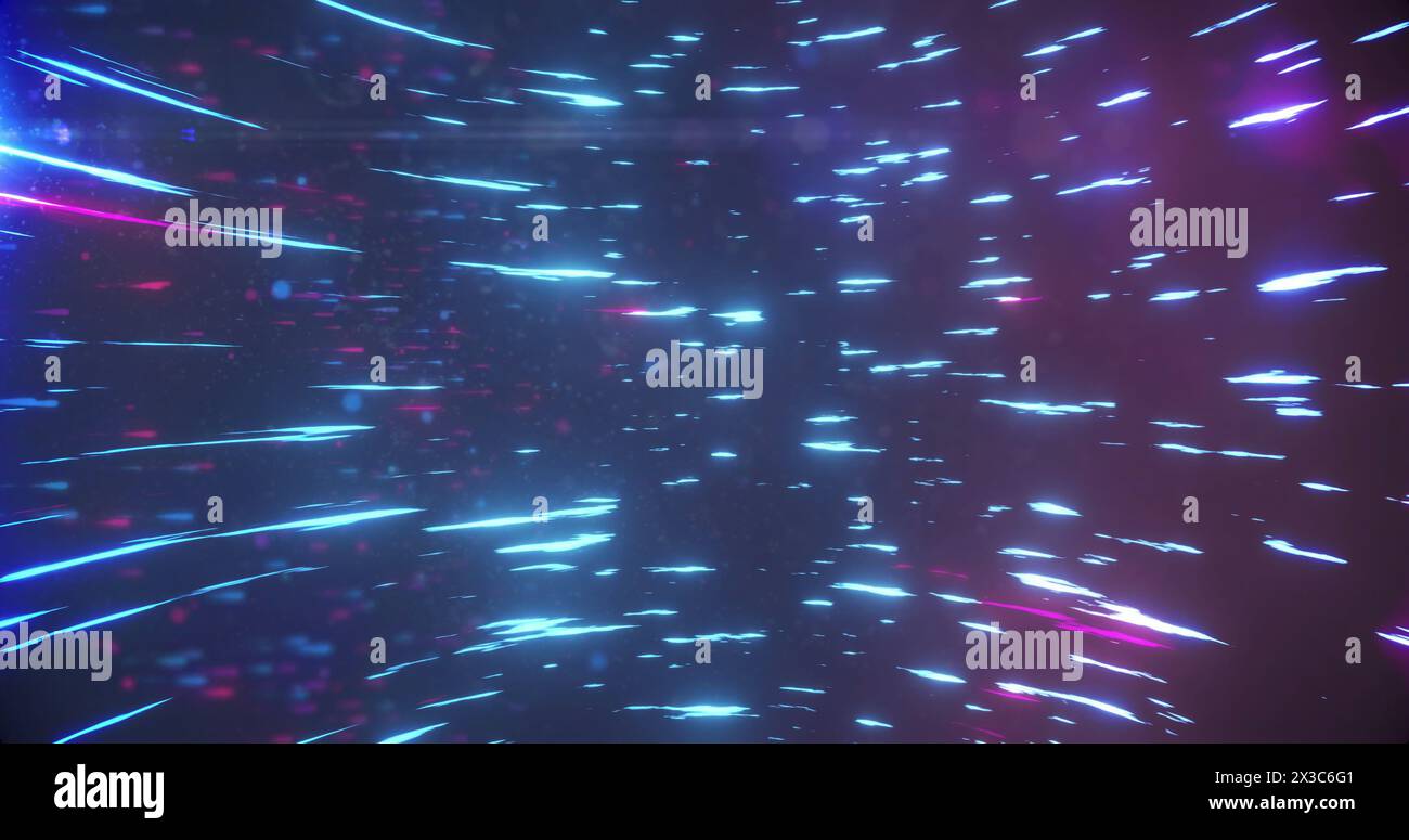 Image of glowing lines moving in circular motion against black ...