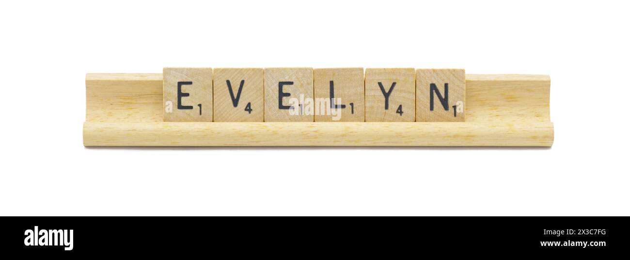 concept of popular newborn baby girl first name of EVELYN made with ...