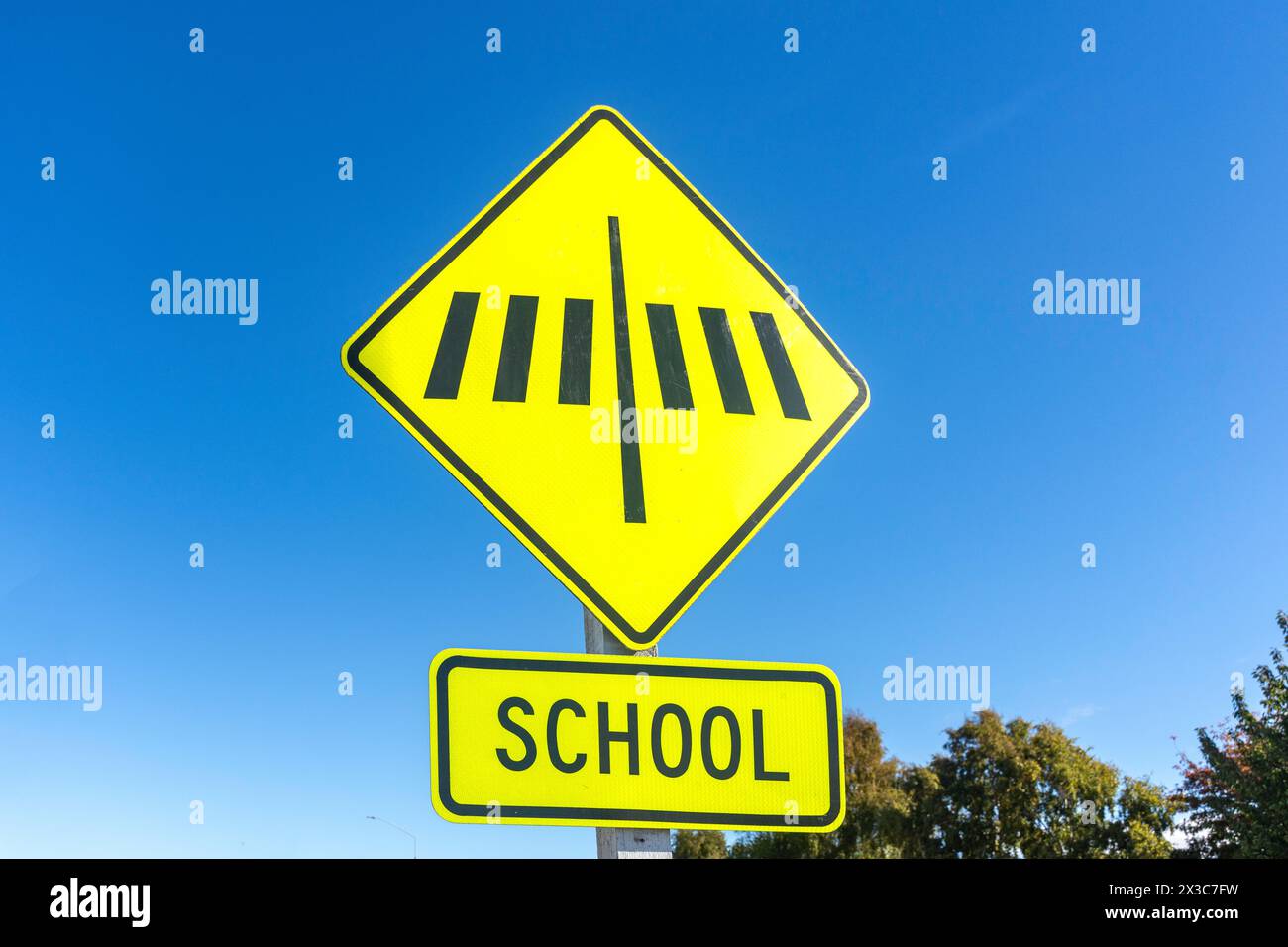 School crossing traffic sign signs slow town towns thames highwa hi-res ...