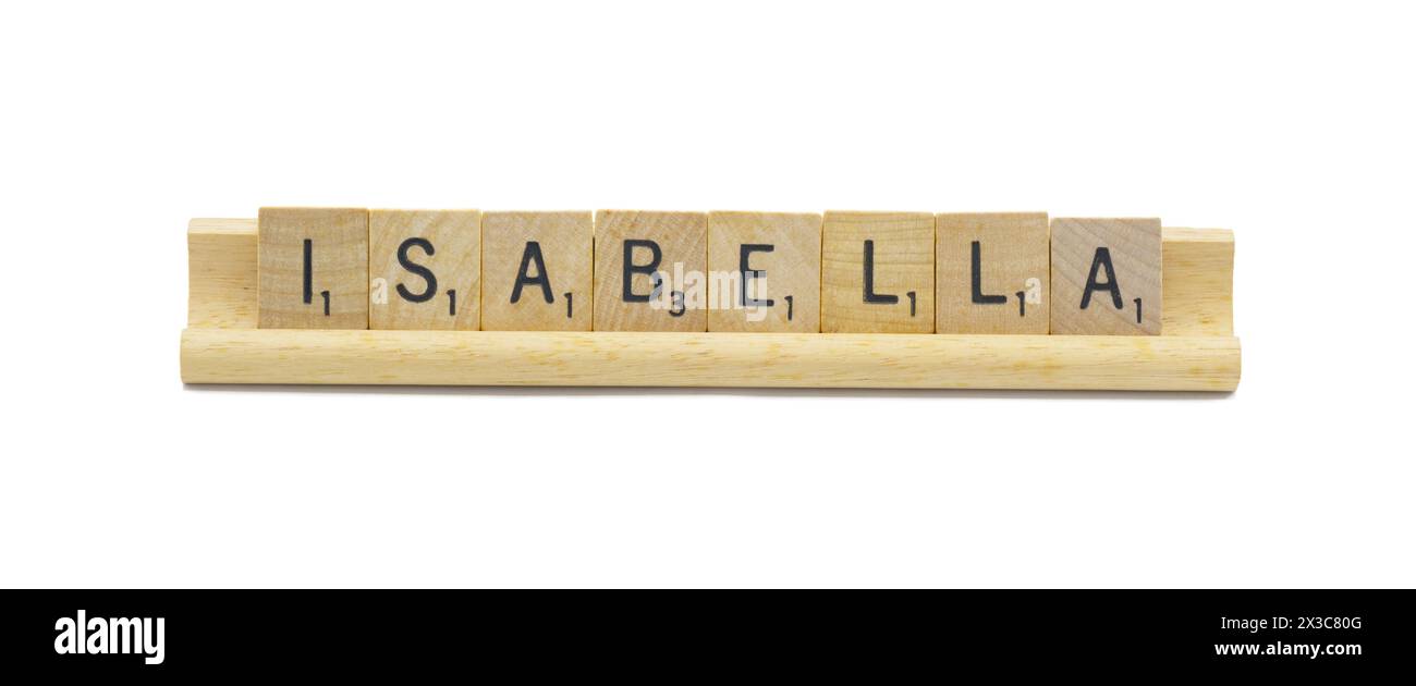 concept of popular newborn baby girl first name of ISABELLA made with ...