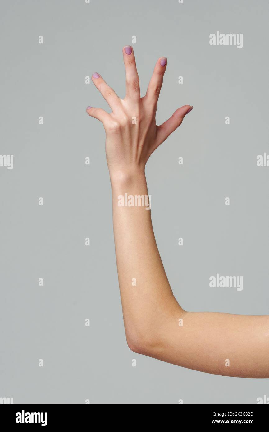 Female open palm gesture hi-res stock photography and images - Alamy