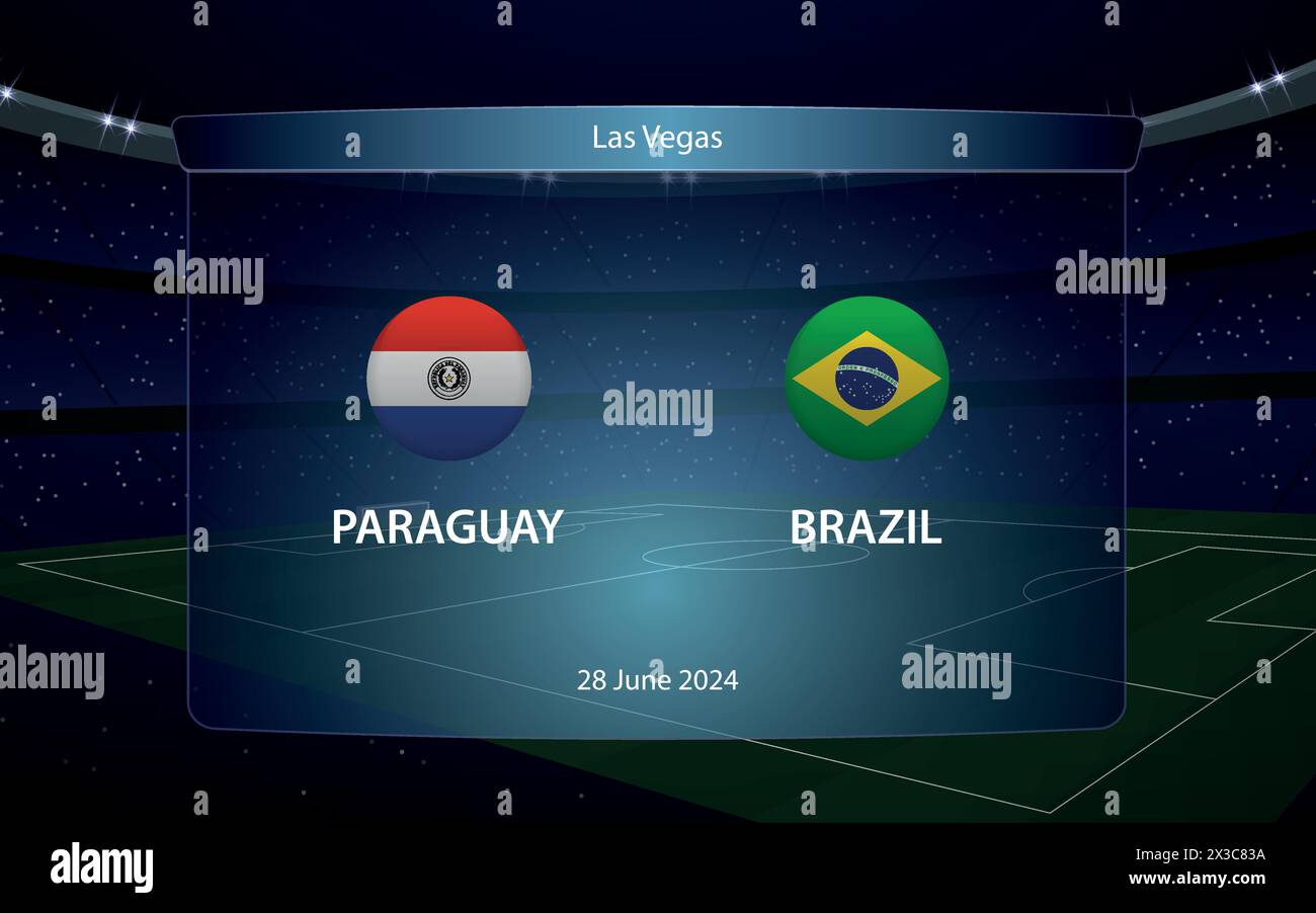 Paraguay vs Brazil. America football tournament 2024, Soccer scoreboard ...
