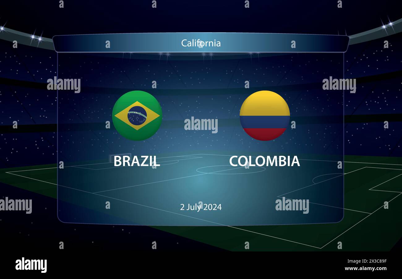 Brazil vs Colombia. America football tournament 2024, Soccer scoreboard ...