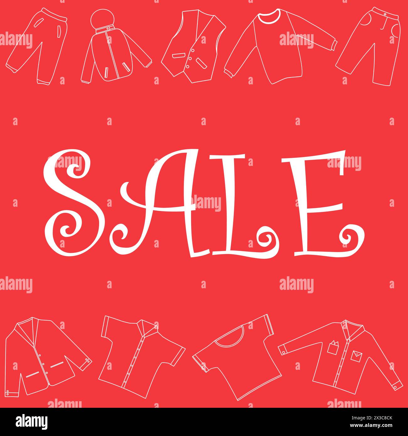 Clothing sale banner. Template for advertising poster, billboard with ...